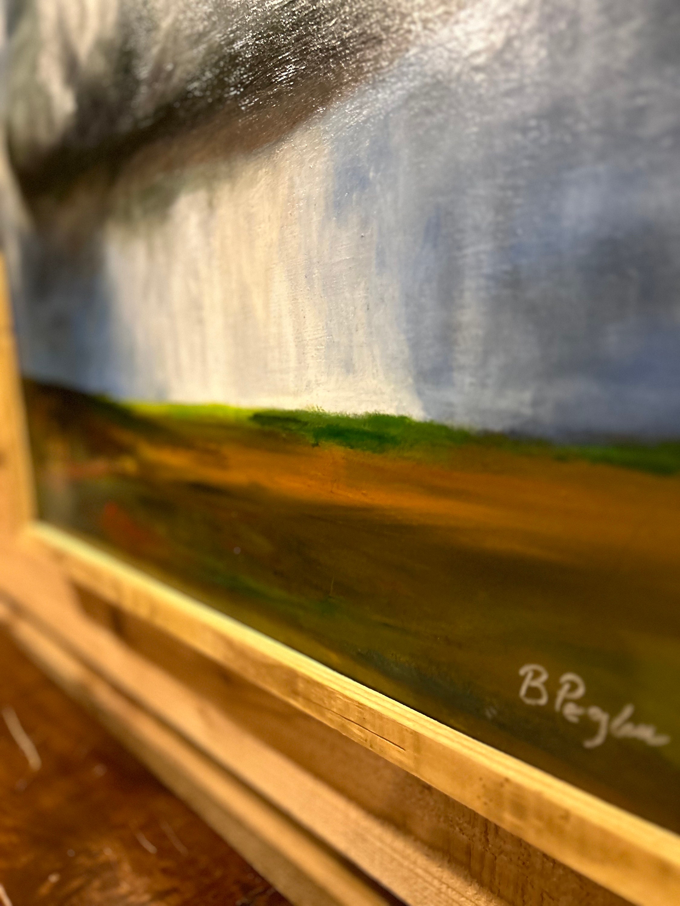 Storm Cloud Wall Art Print, Dramatic Sky Landscape Painting, Moody ...