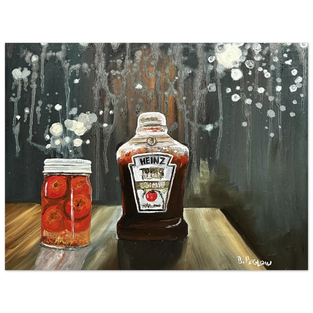 Vintage Kitchen Art, Tomato Still Life, Heinz Ketchup, Ketchup Painting ...