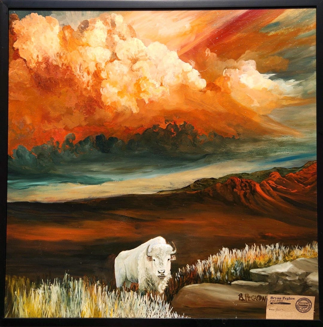 Intense Original Oil Painting Artist Signed, Haunting Original Southwest Landscape, White ...