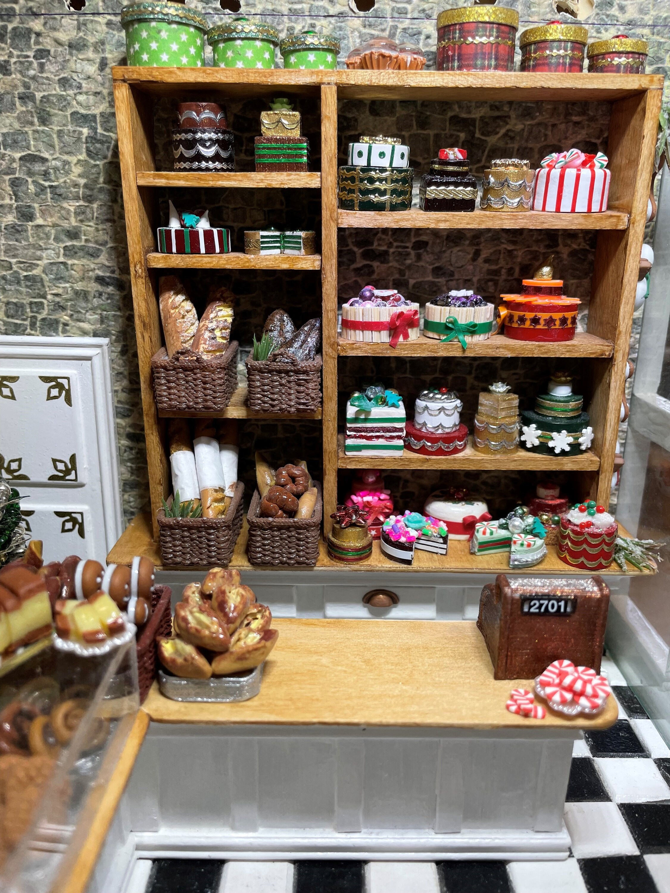 Bakery Shop, Buns, Pastries, Cookies, Cake, Miniature, Diorama ...