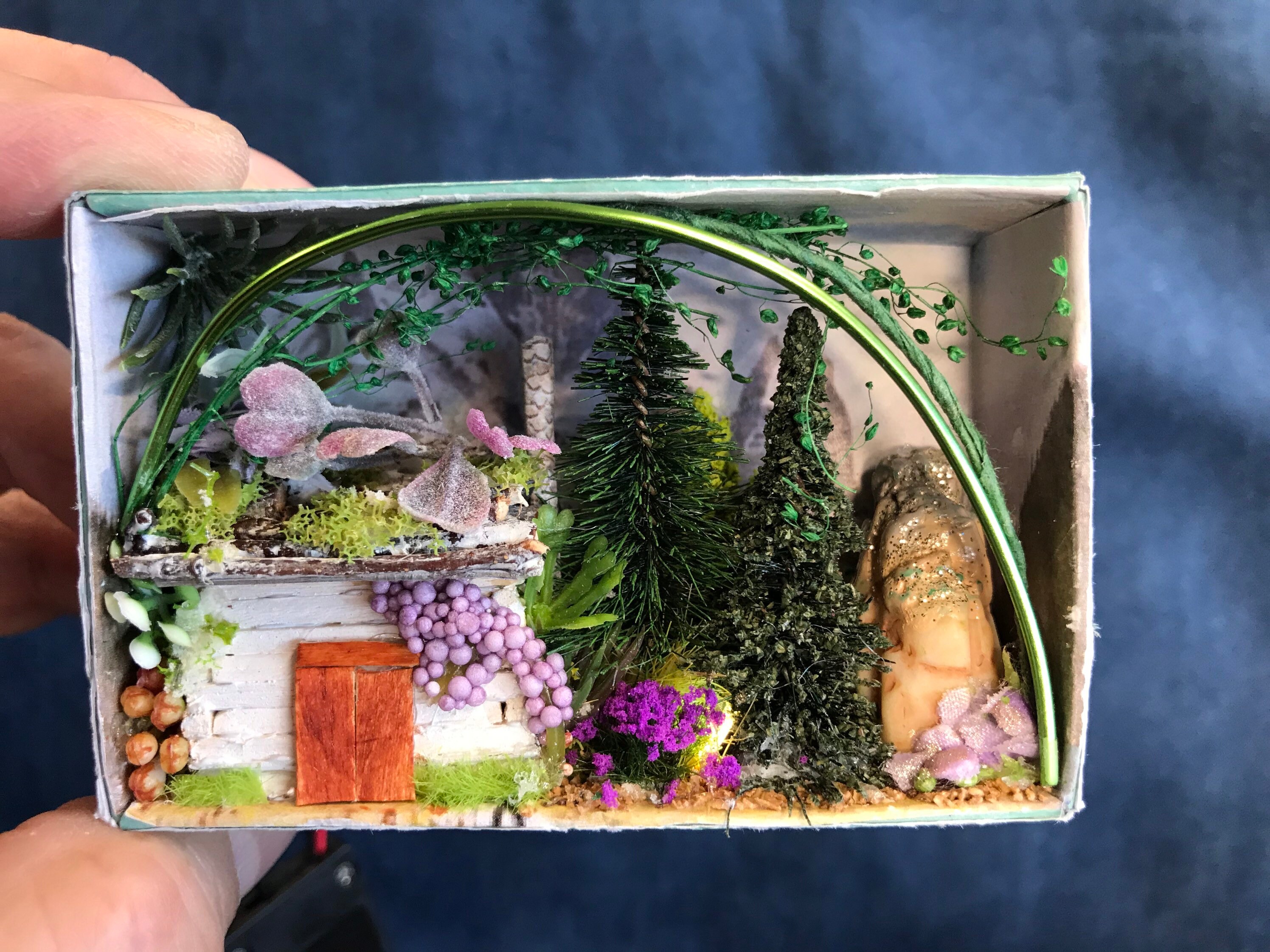 Miniature Mountain Cabin, Log Cabin Diorama, Hunting Cabin Miniature ...