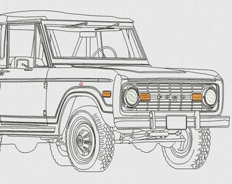 Ford Bronco Cursive File Machine Embroidery Design Digital Instant ...