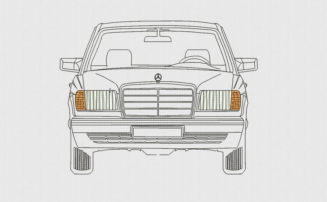 Mercedes W126 Embroidery Design - Etsy