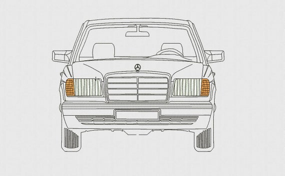 Mercedes W126 Embroidery Design - Etsy