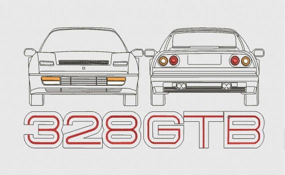 Ferrari 328 GTB Embroidery Design - Etsy