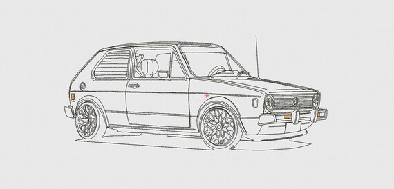 VW Golf MK1 Embroidery Design | Etsy