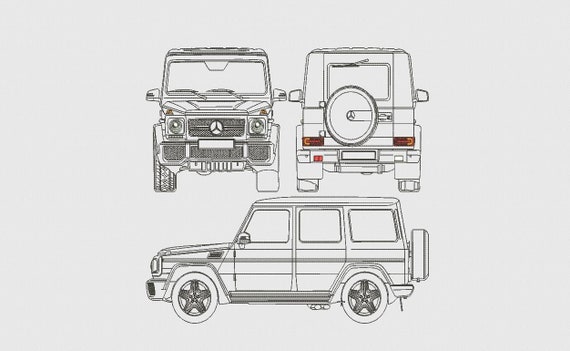 Mercedes G Class Embroidery Design | Etsy