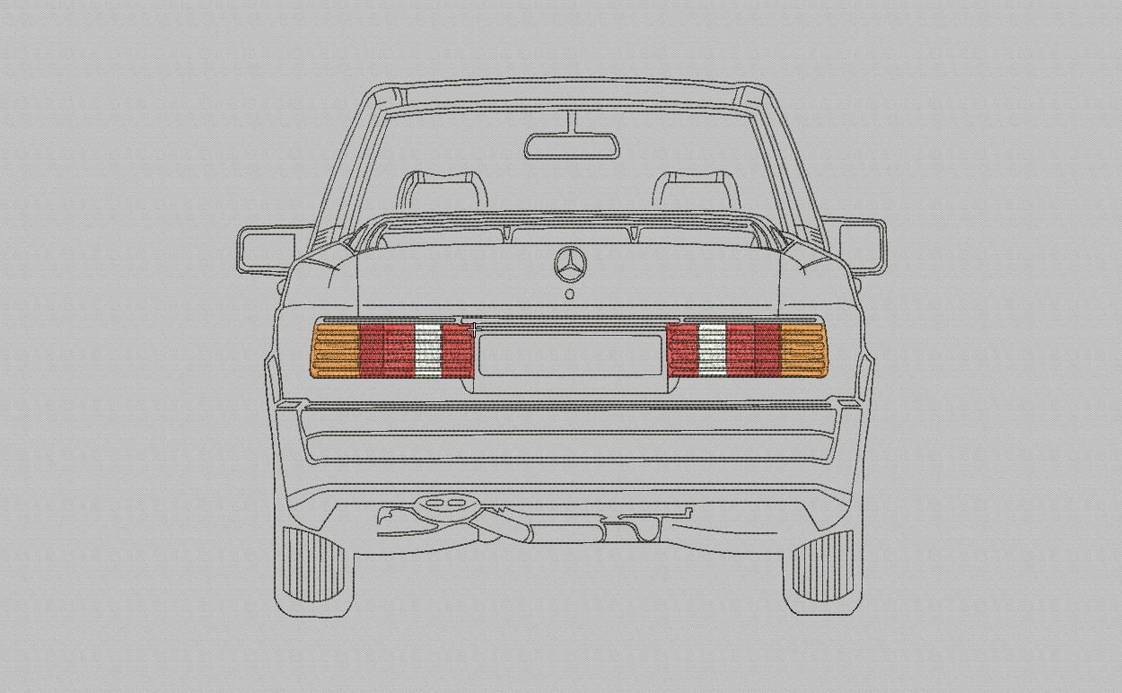 Mercedes 190E Machine Embroidery Design - Etsy