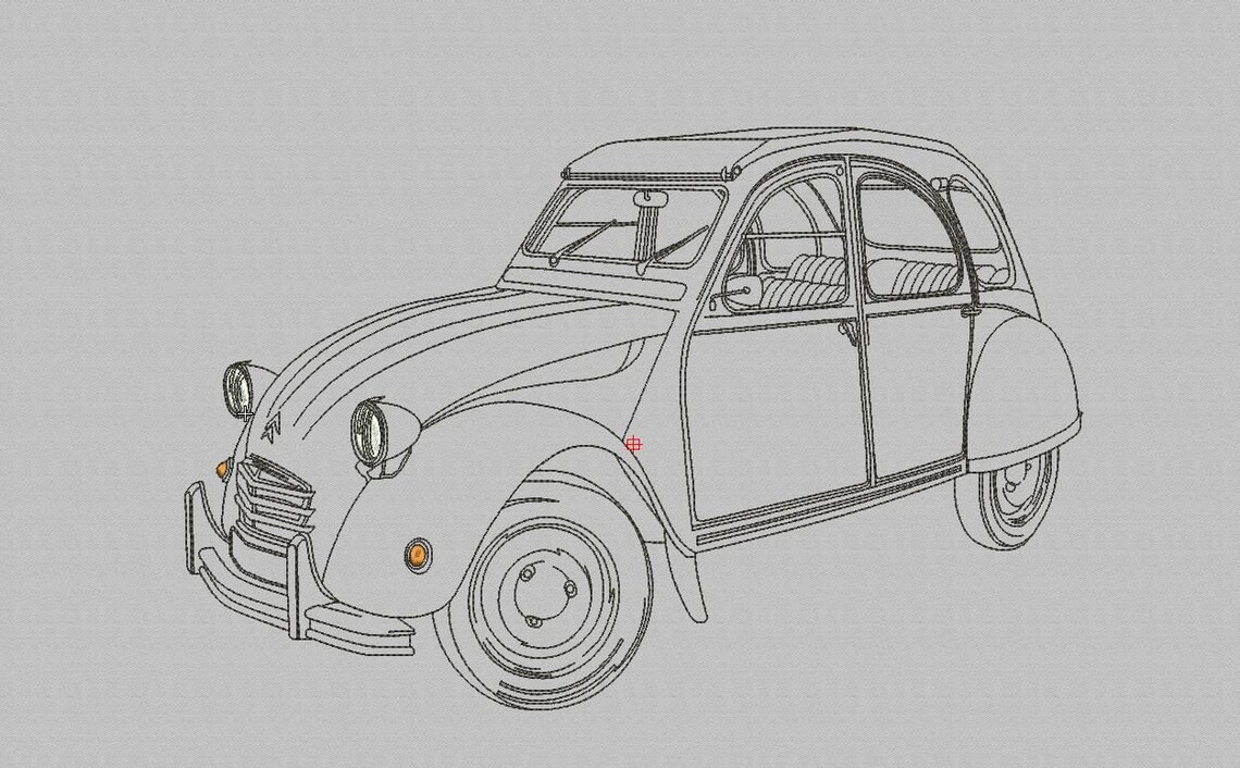 Citroen 2CV Embroidery Design - Etsy