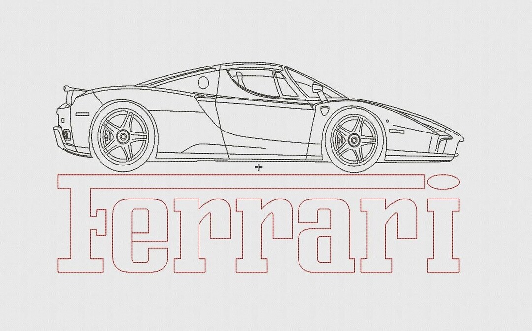 Ferrari Enzo Embroidery Design (Instant Download) - Etsy