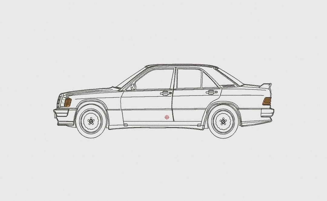 Mercedes 190E Machine Embroidery Design - Etsy