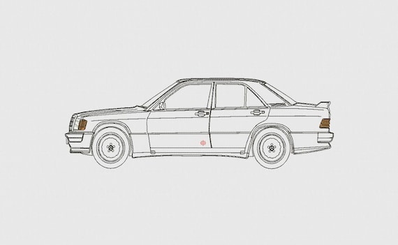 Mercedes 190E Stickdatei Stickdatei - Etsy.de