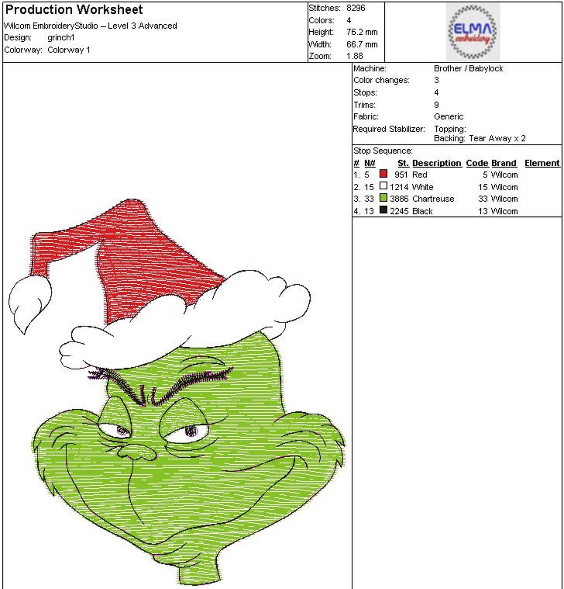 Grinch Embroidery Design - Etsy
