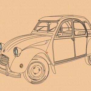 Citroen 2CV Embroidery Design - Etsy
