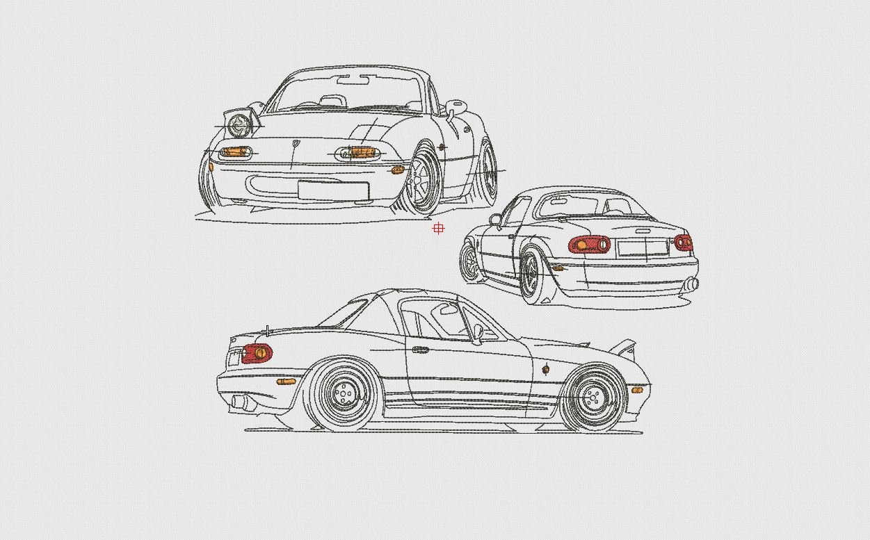 Mazda Miata Mx5 Embroidery Design - Etsy UK