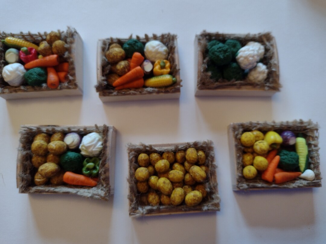 Miniature Boxes of Veg for Dolls House - Etsy UK