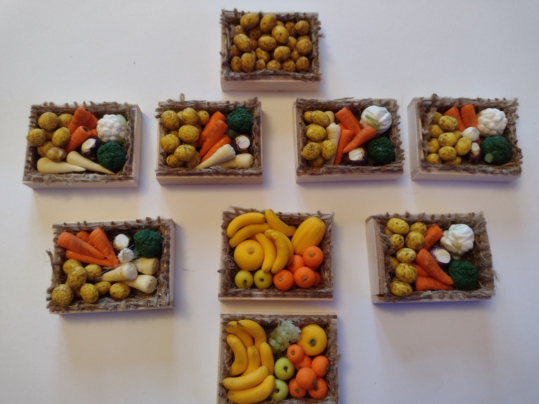 Miniature Boxes of Veg for Dolls House - Etsy UK