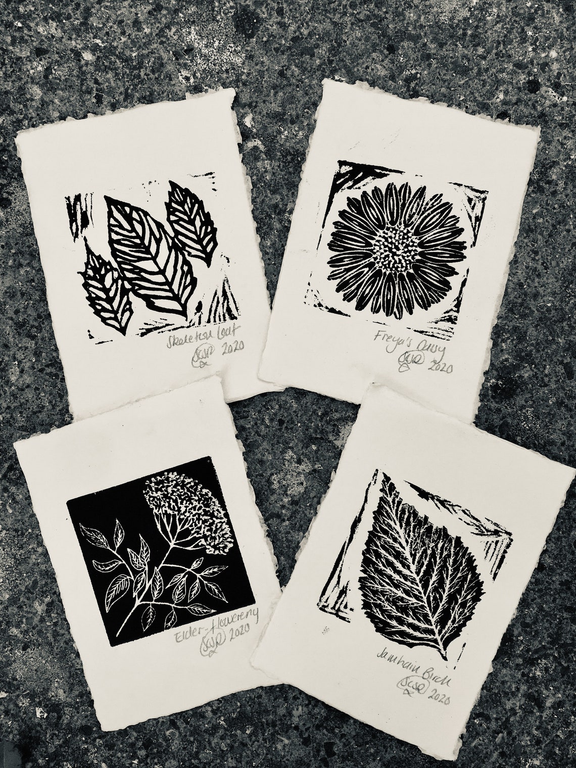 Skeleton Leaf Original Linocut Print - Etsy