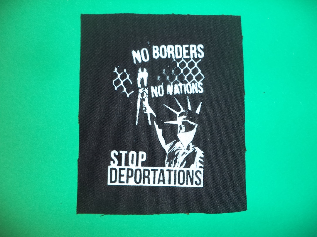 No Borders-punk Patches-punk Bands-punk Accessories-antifa Patches ...