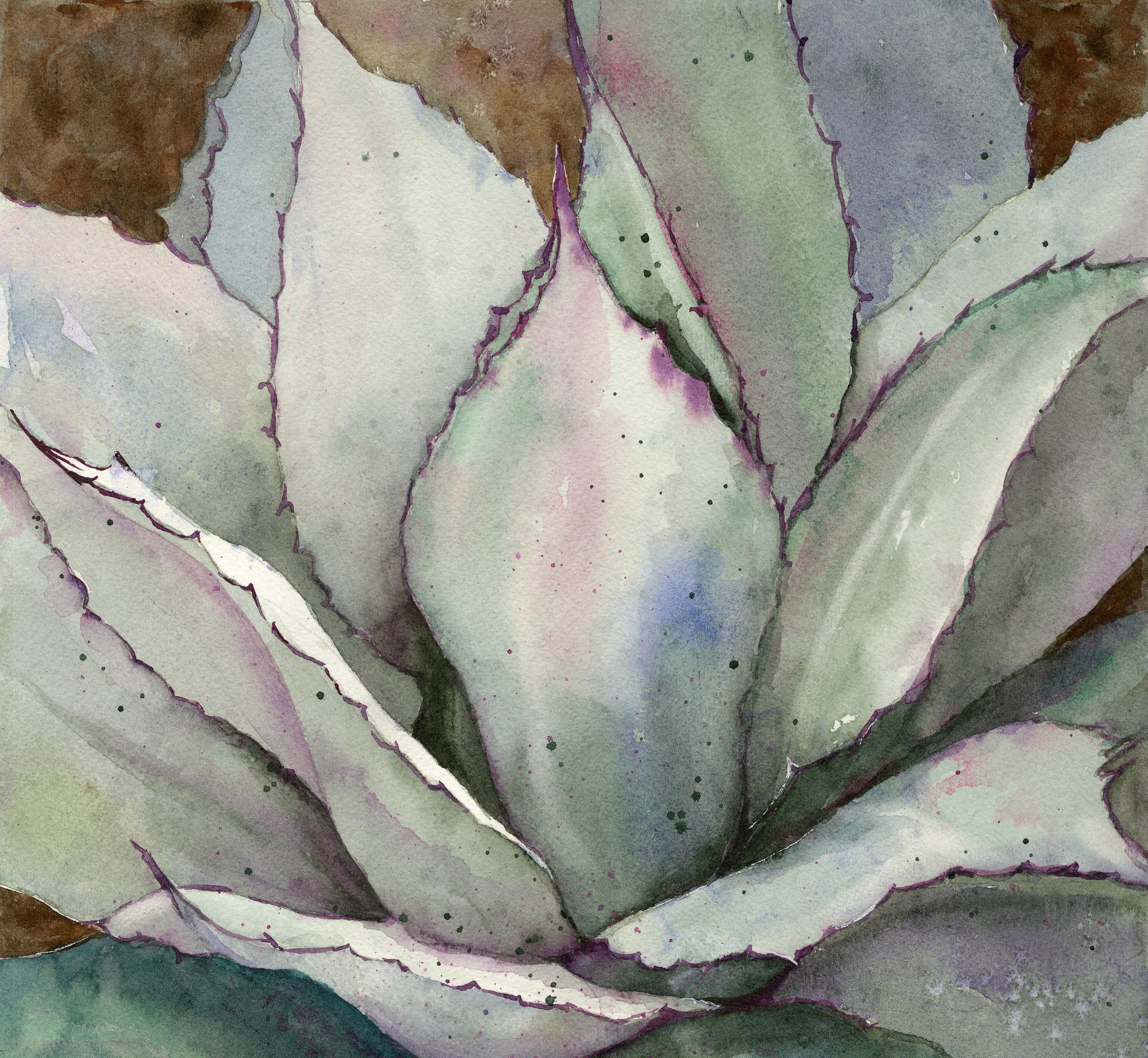 Blue Agave Watercolor/ Blue Wall Art/ Agave Print/ Southwest | Etsy