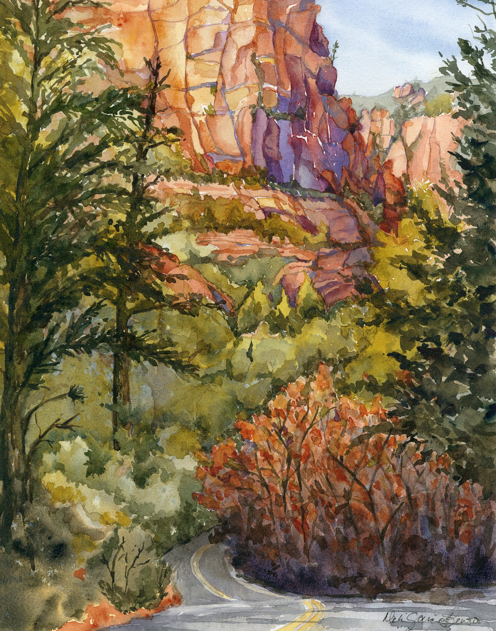 Sedona Flagstaff Watercolor/ Sedona Arizona Landscape/ Sedona | Etsy