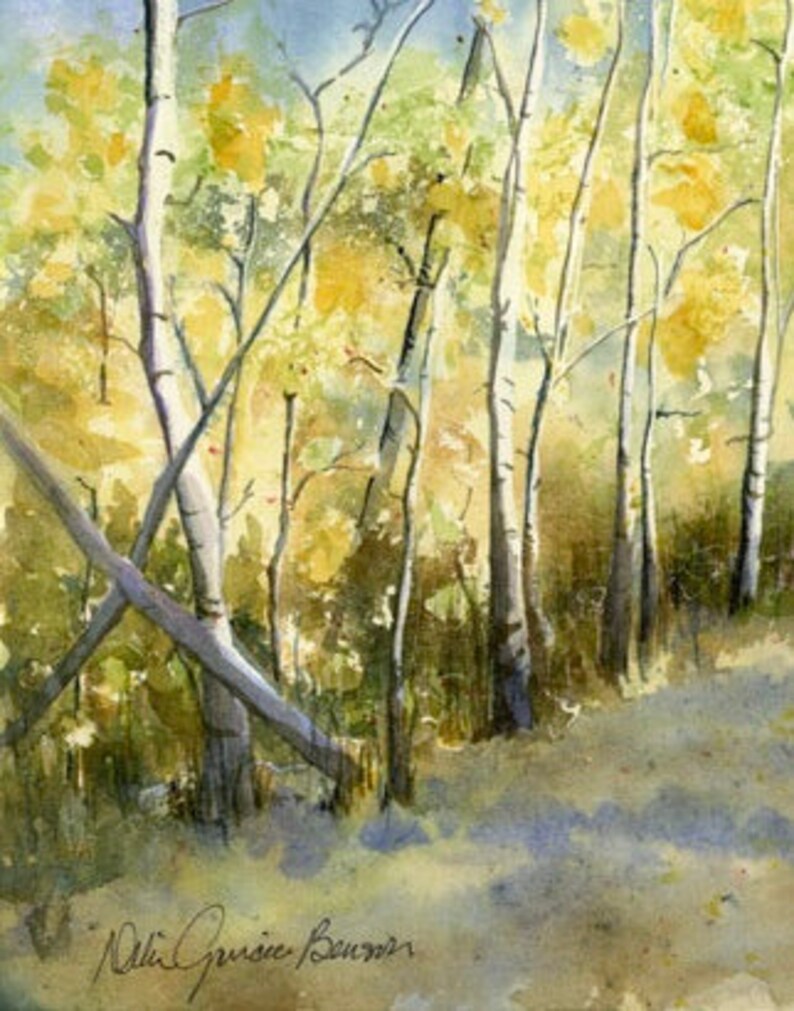 Aspen Trees/ Aspen Grove/ Original Watercolor Painting/ Sundance Utah ...