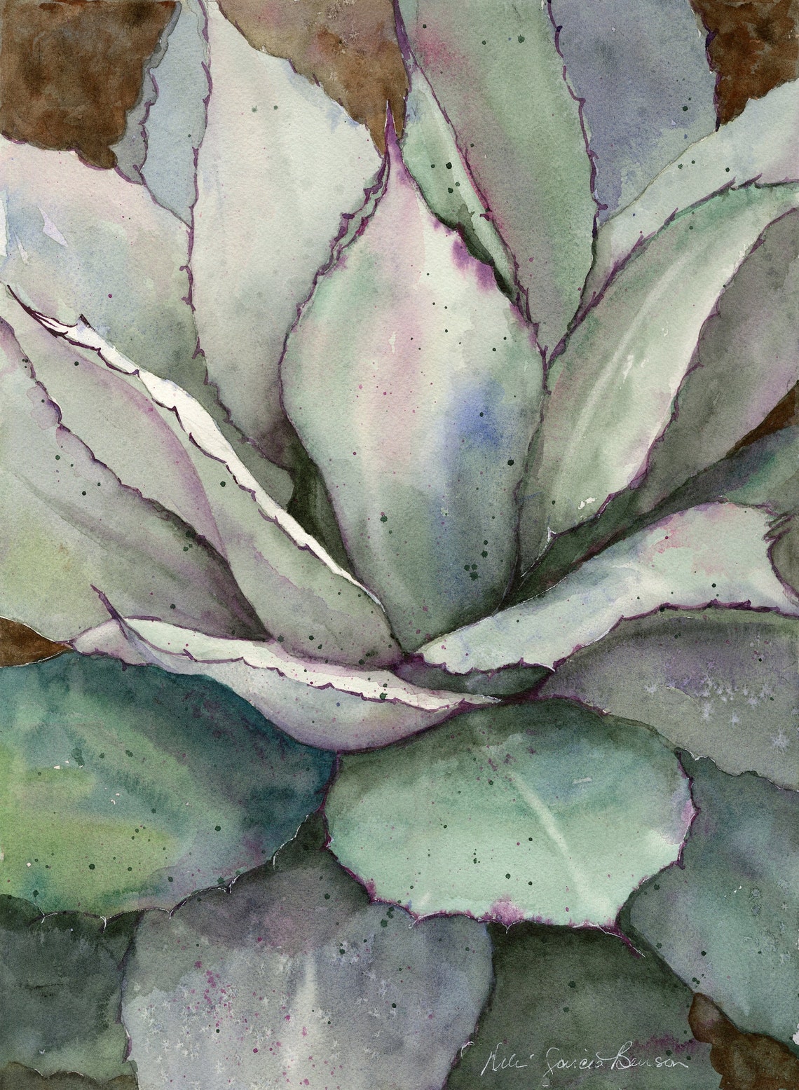 Blue Agave Watercolor/ Blue Wall Art/ Agave Print/ Southwest | Etsy