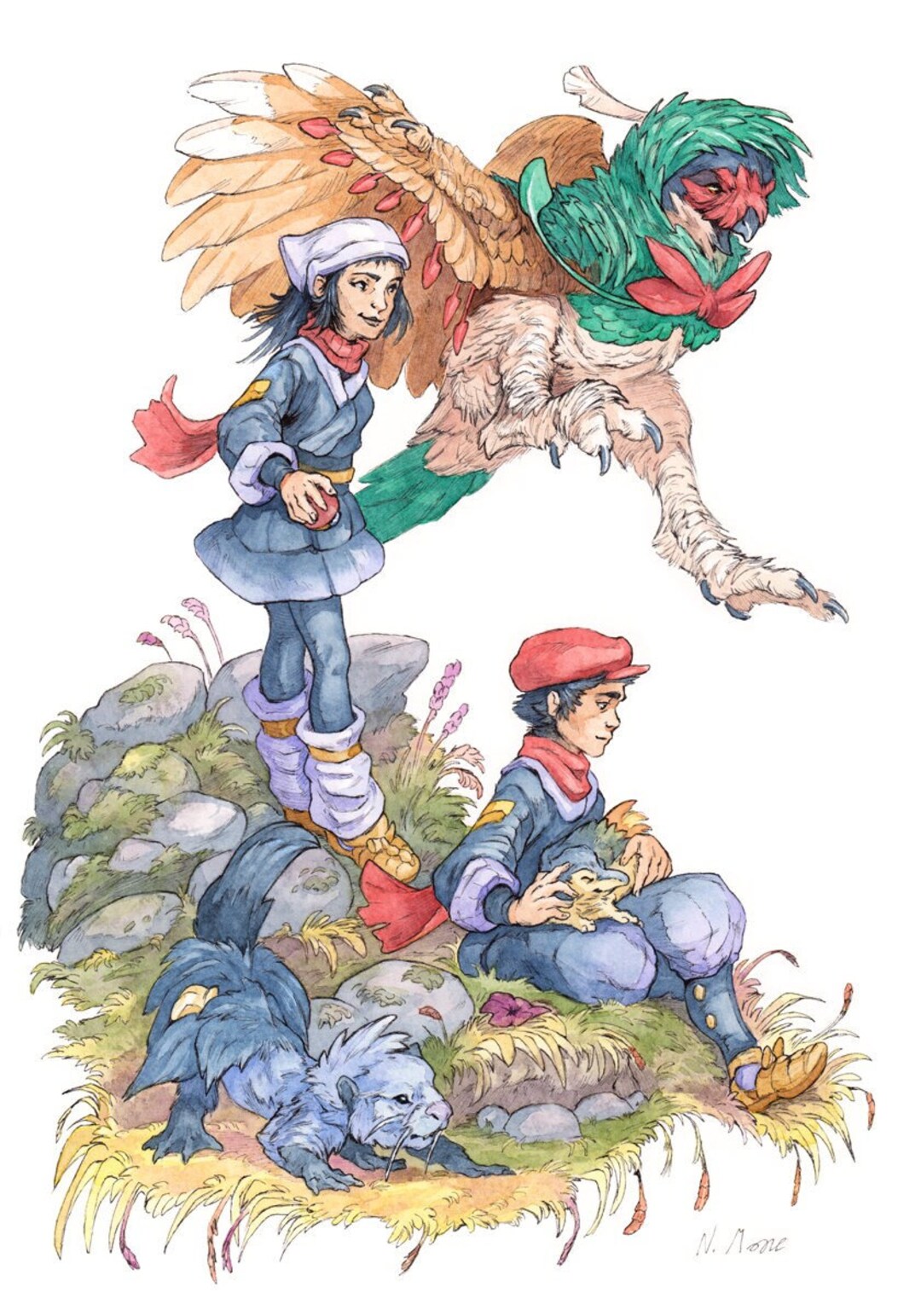 Legends Arceus Ink and Watercolour Art Print. Multiple Size and Paper ...