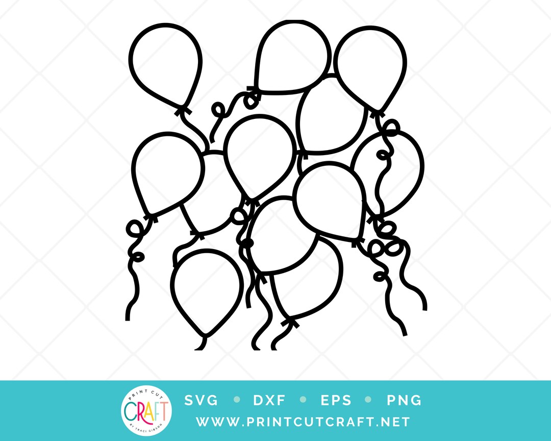 Balloons Background Birthday SVG PNG Candle Celebration Cut File Clip ...