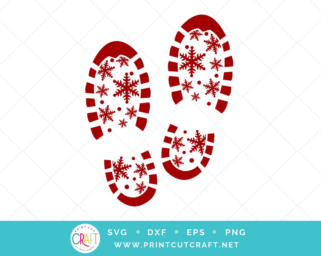 Santa Shoes SVG PNG Santa Feet Print Christmas Winter Cut File Clip Art ...
