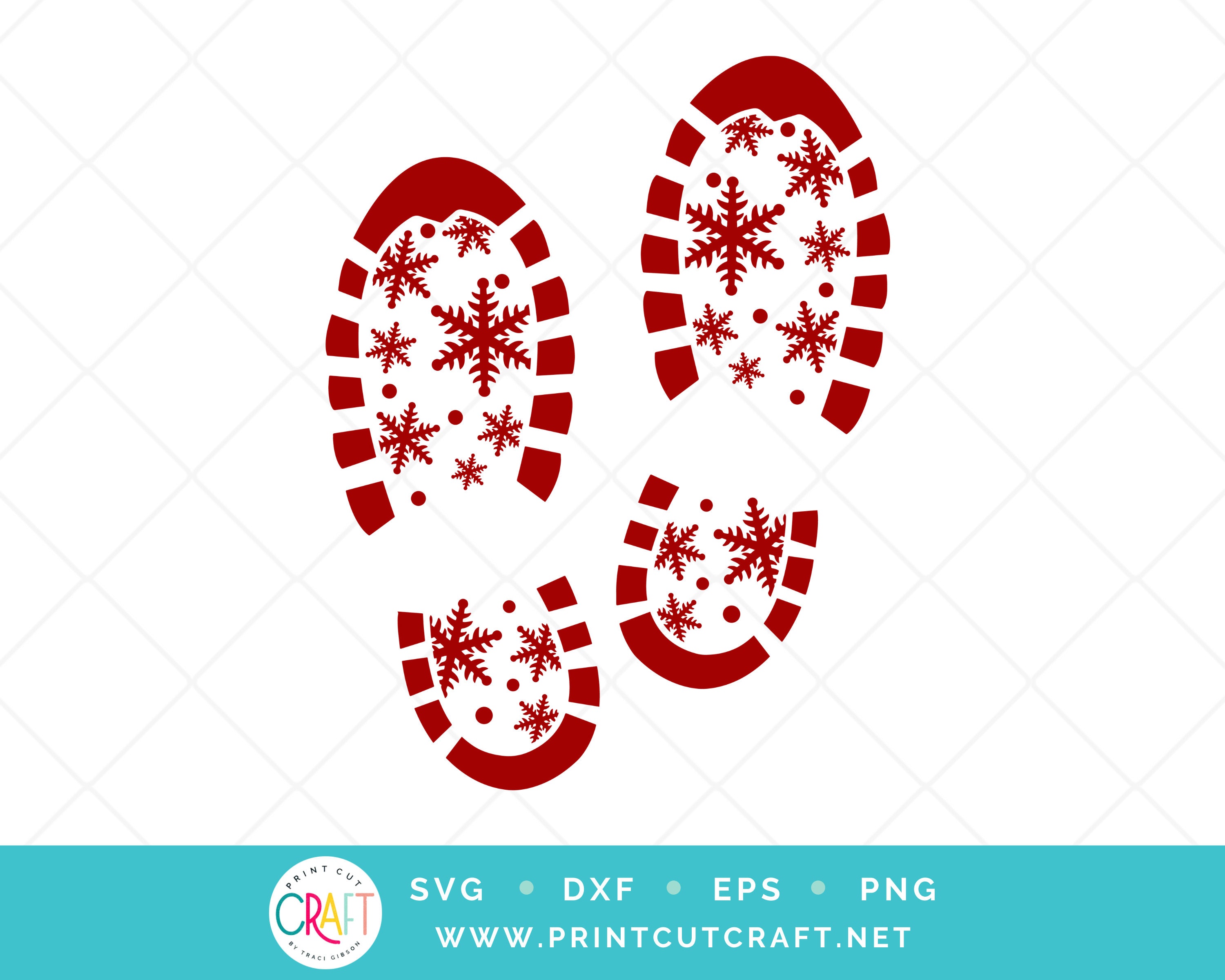 Santa Shoes SVG PNG Santa Feet Print Christmas Winter Cut File Clip Art ...