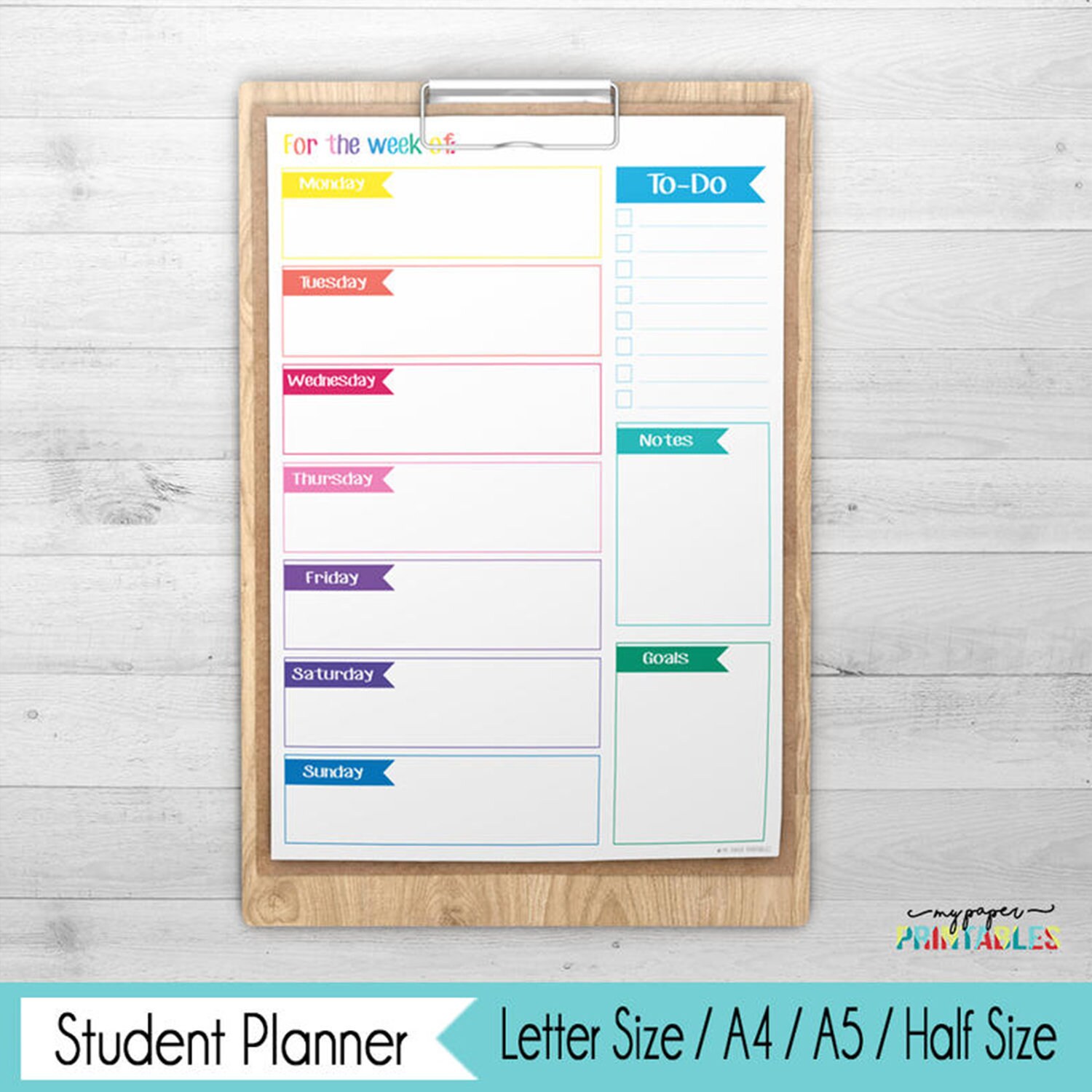 Student Planner, Academic Weekly Planner Printable, College Student ...