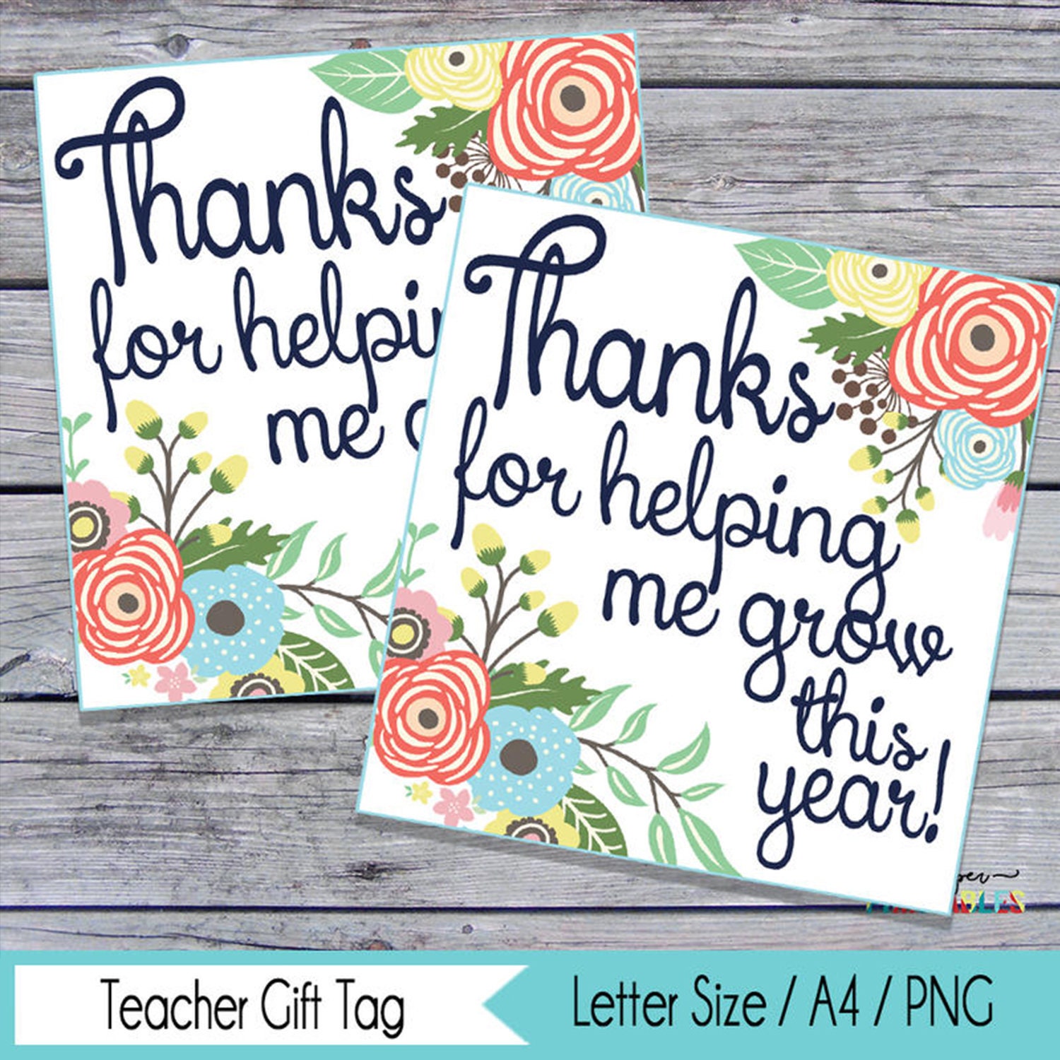 Teacher Help Me Grow Thank You Teacher Appreciation, Printable Ed of ...