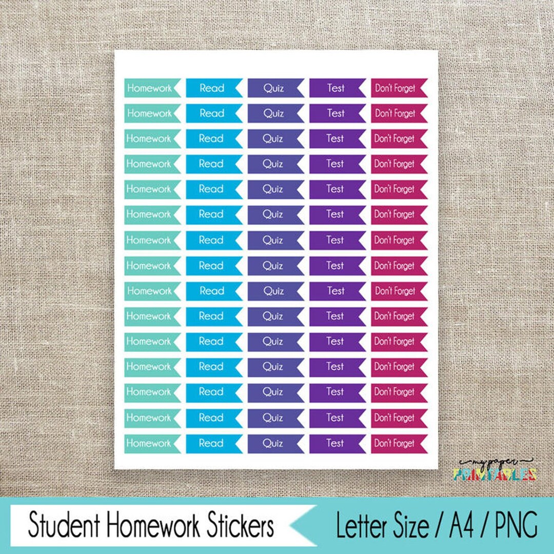 College Stickers Template, Planner Stickers, Journal Stickers Printable ...