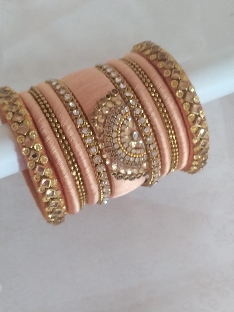 Both Hands Set Bridal, Engagement Bangles, Silk Thread Bangles, Bangle ...