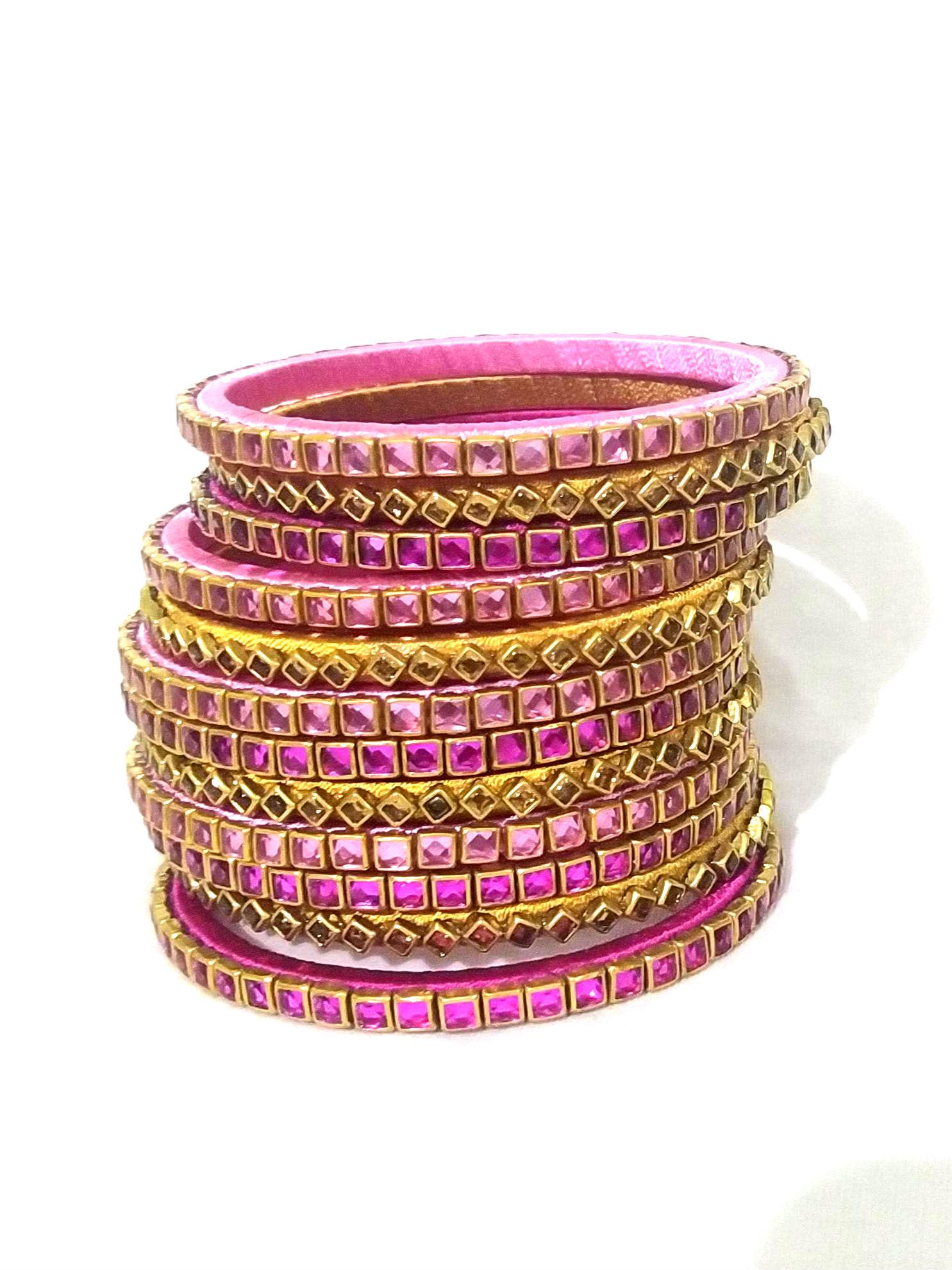 Pastel Pink Silk Thread Bangles: Indian Jewelry Set of 12 - Etsy