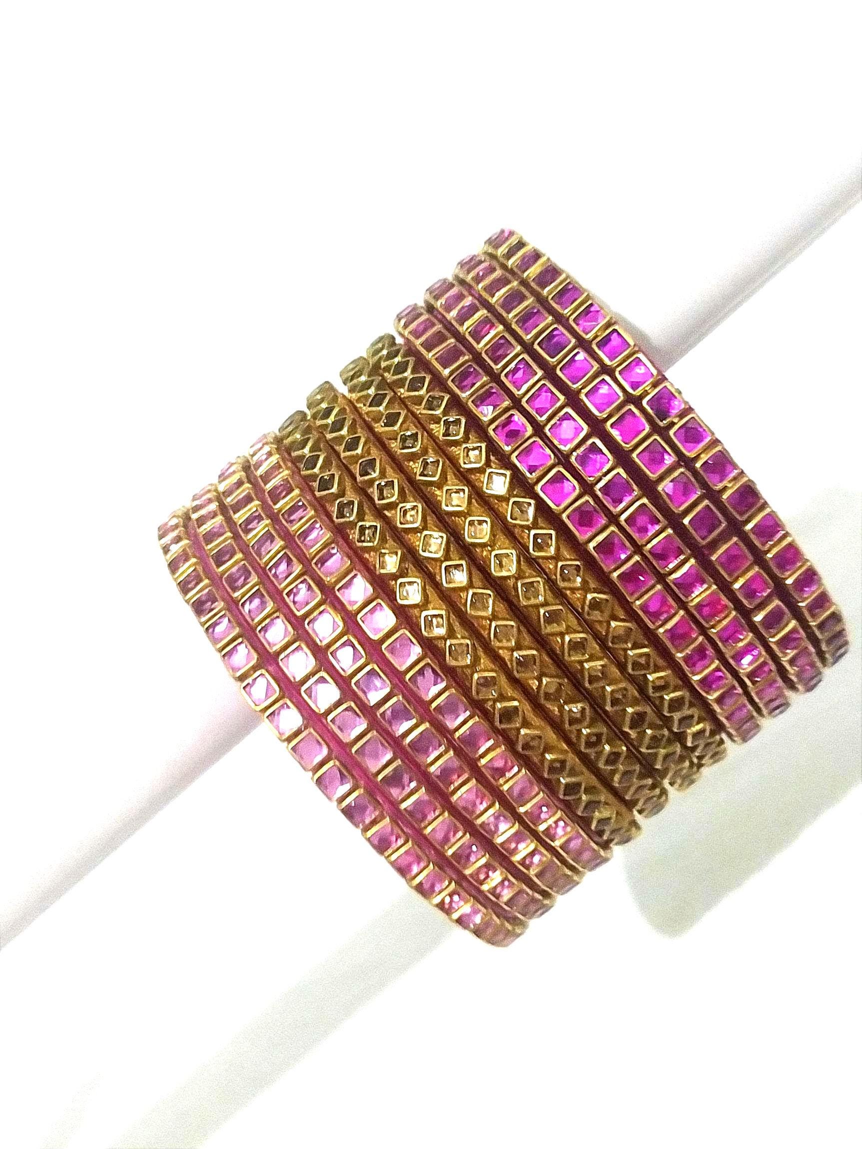 Pastel Pink Silk Thread Bangles: Indian Jewelry Set of 12 - Etsy
