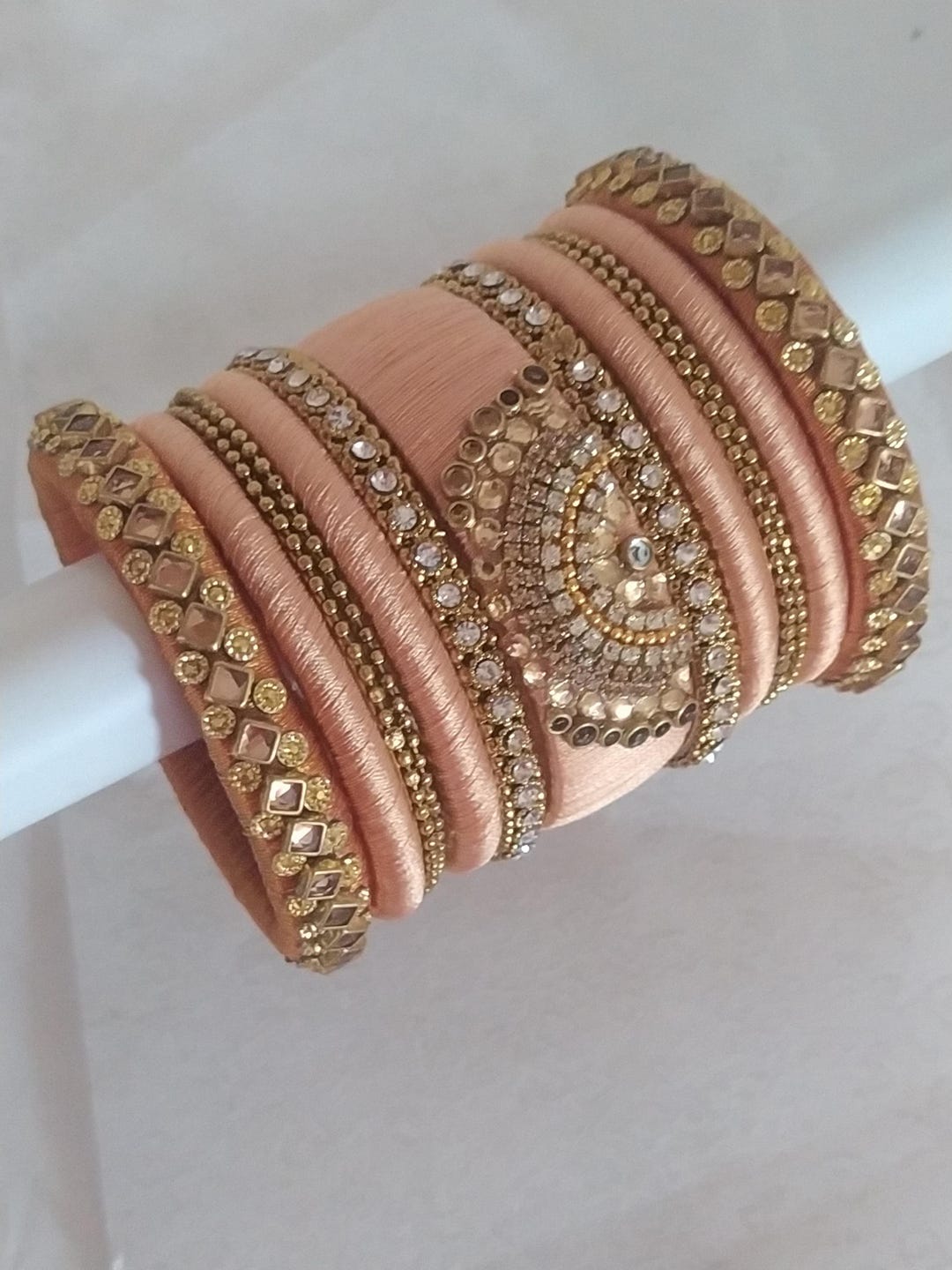 Both Hands Set Bridal, Engagement Bangles, Silk Thread Bangles, Bangle ...