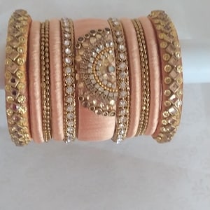 Both Hands Set Bridal, Engagement Bangles, Silk Thread Bangles, Bangle ...