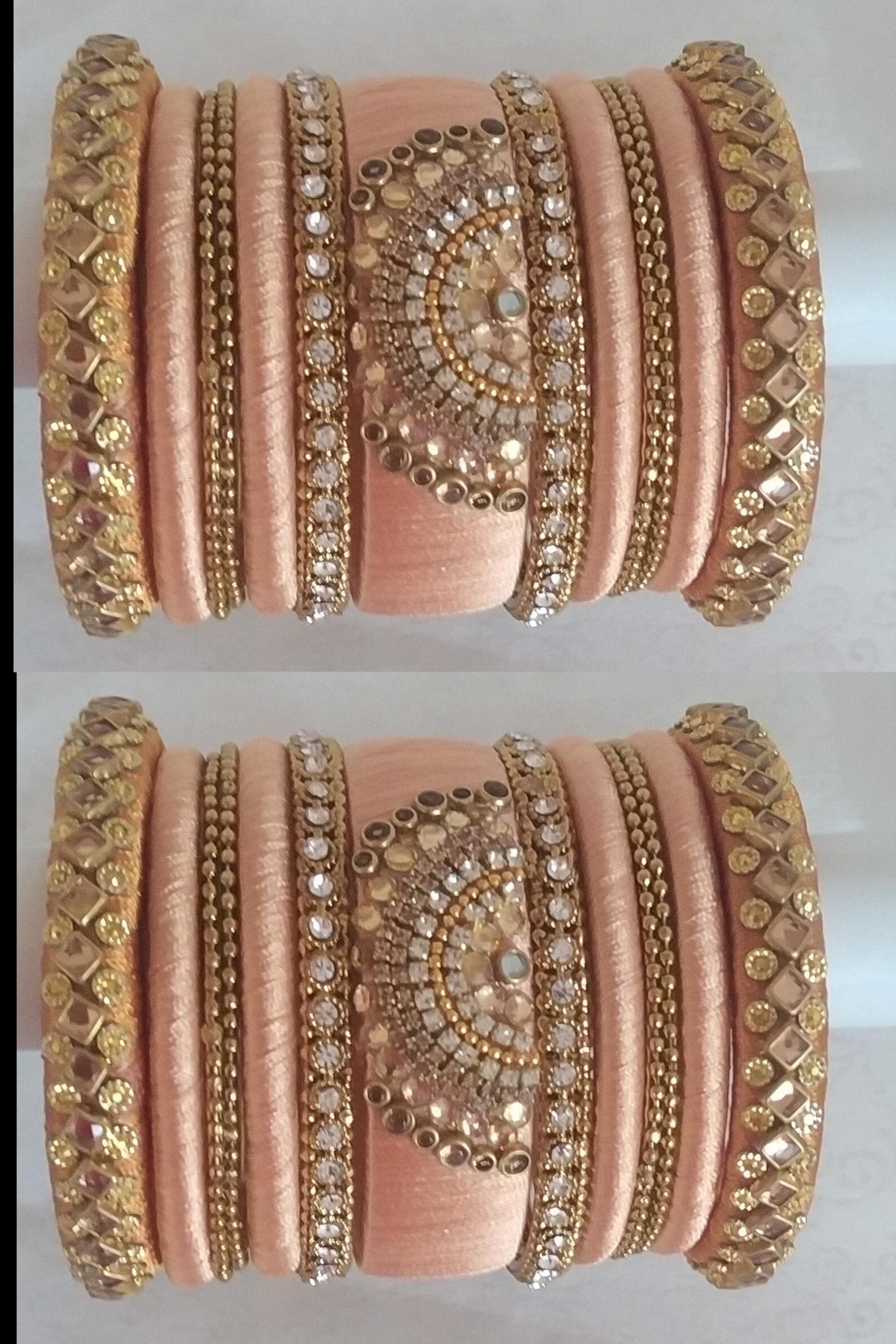 Both Hands Set Bridal, Engagement Bangles, Silk Thread Bangles, Bangle ...