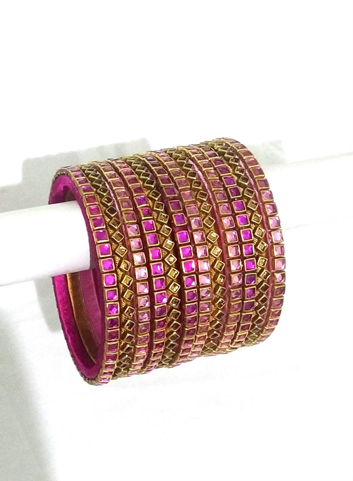 Pastel Pink Silk Thread Bangles: Indian Jewelry Set of 12 - Etsy