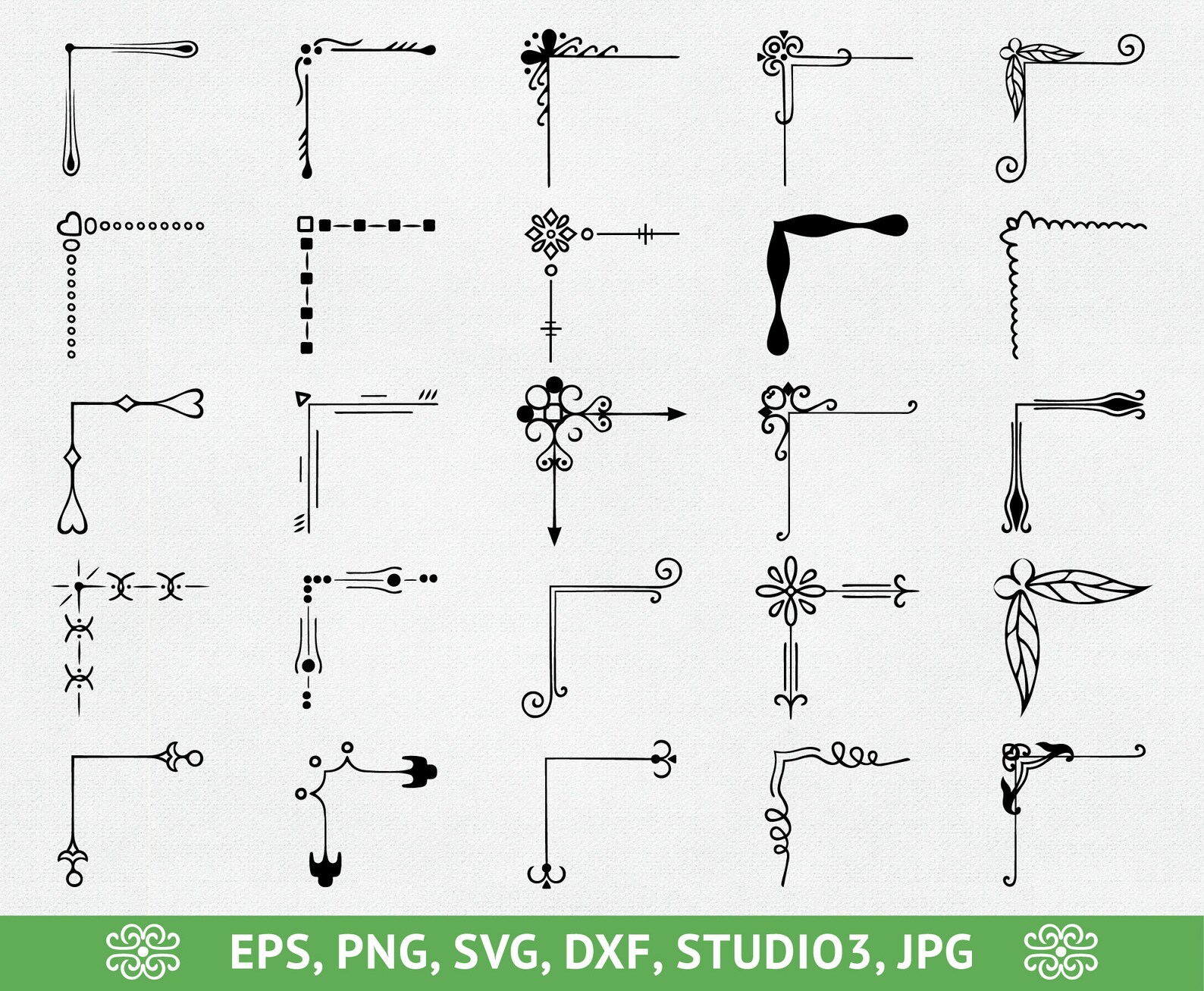 Text Corners Svg Png Dxf Eps. Page Decoration Corner. | Etsy