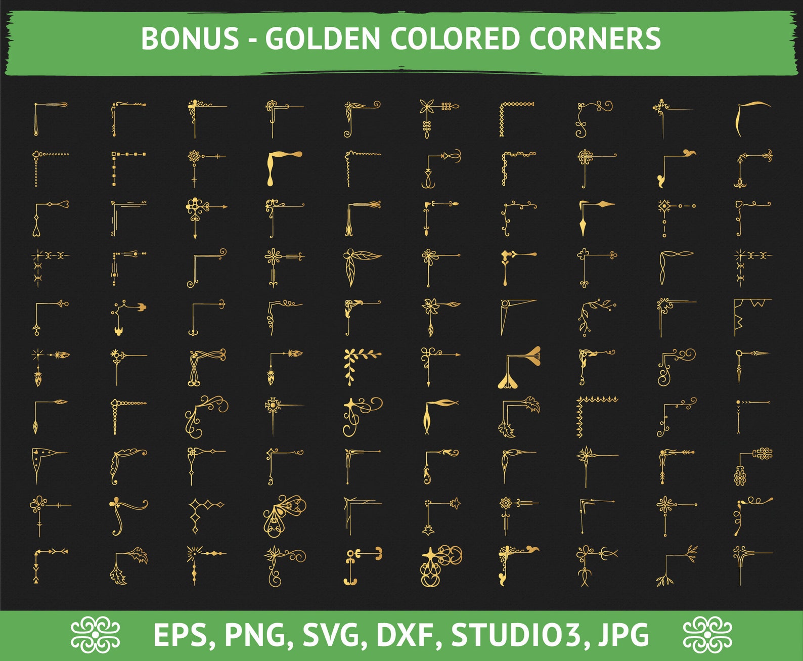 Text corners svg png dxf eps. Page decoration corner. | Etsy