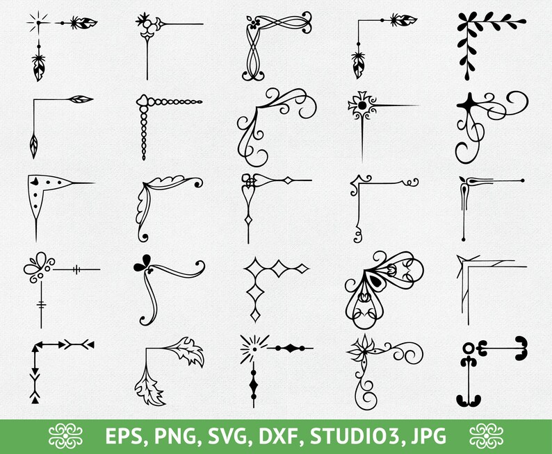 Text Corners Svg Png Dxf Eps. Page Decoration Corner. | Etsy