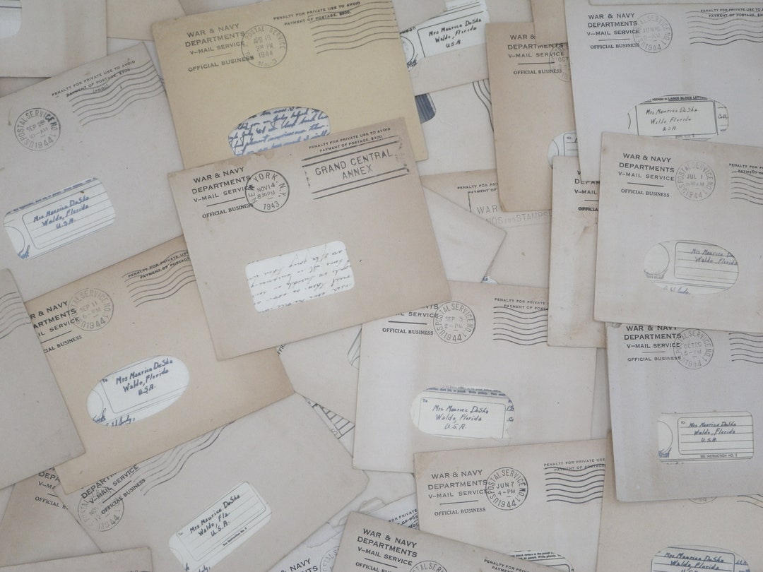 WWII V-mail Letters Lot Bundle Military Army Soldier APO Covers Vmail ...