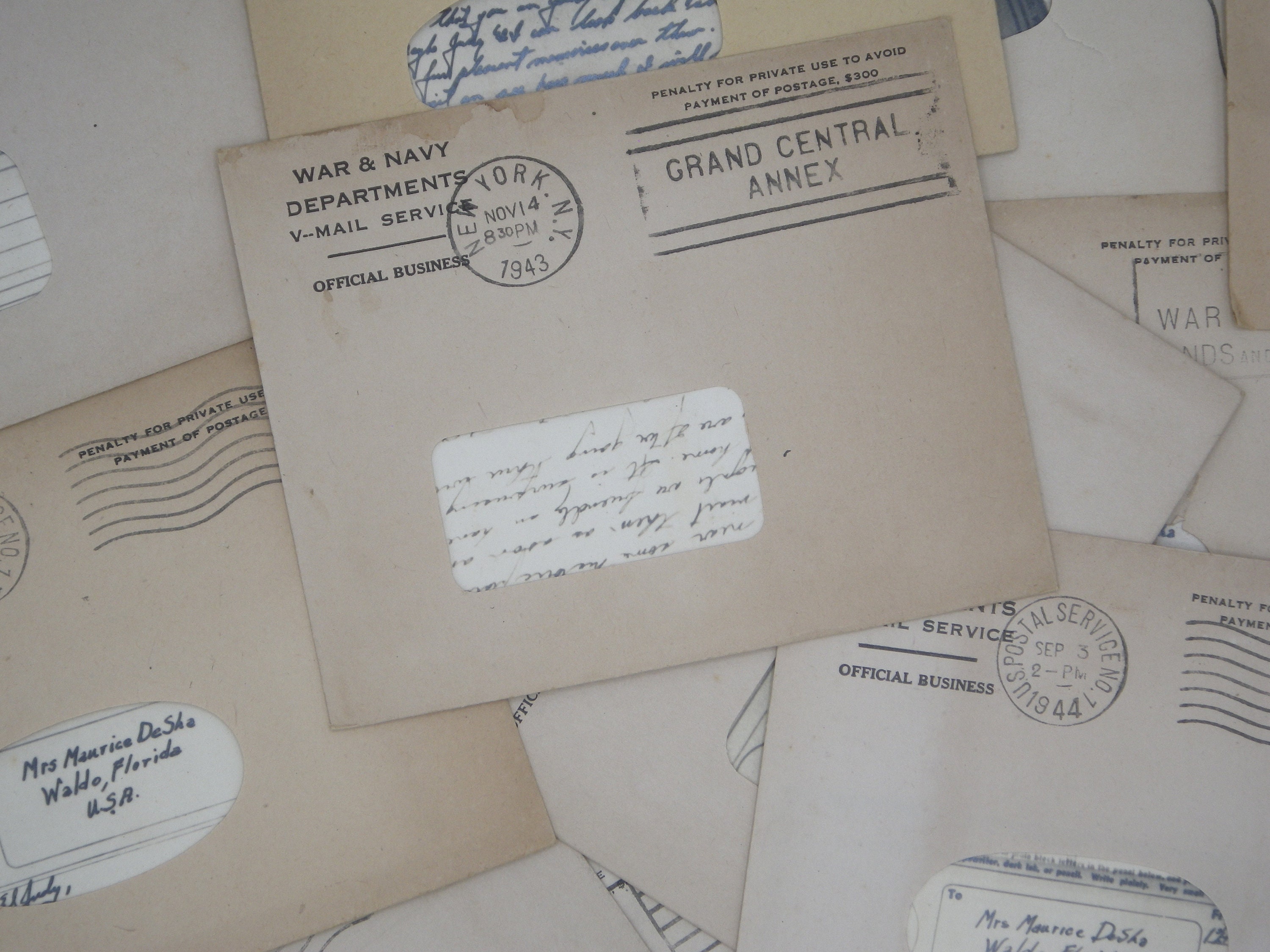 WWII V-mail Letters Lot Bundle Military Army Soldier APO Covers Vmail ...