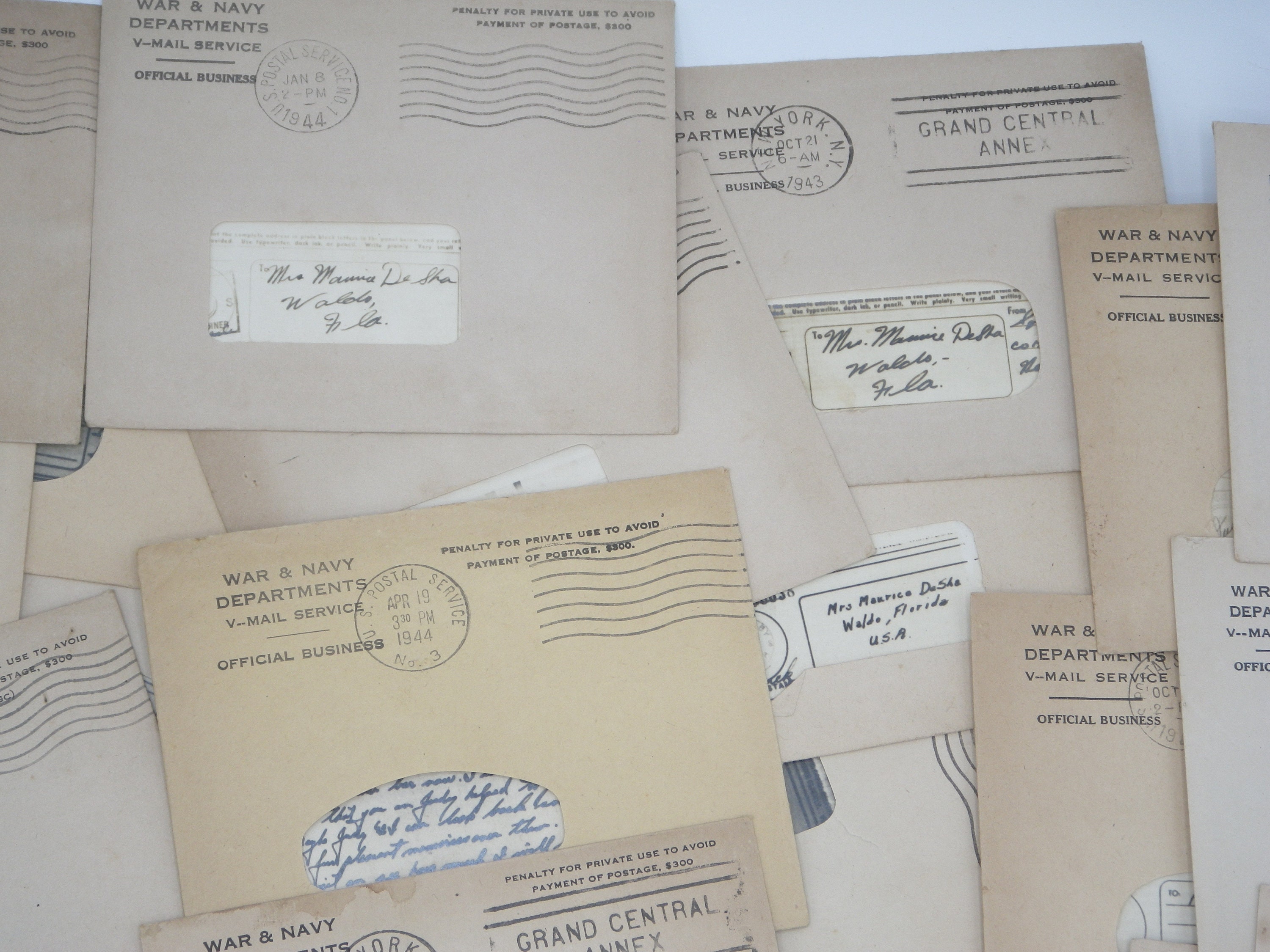 WWII V-mail Letters Lot Bundle Military Army Soldier APO Covers Vmail ...