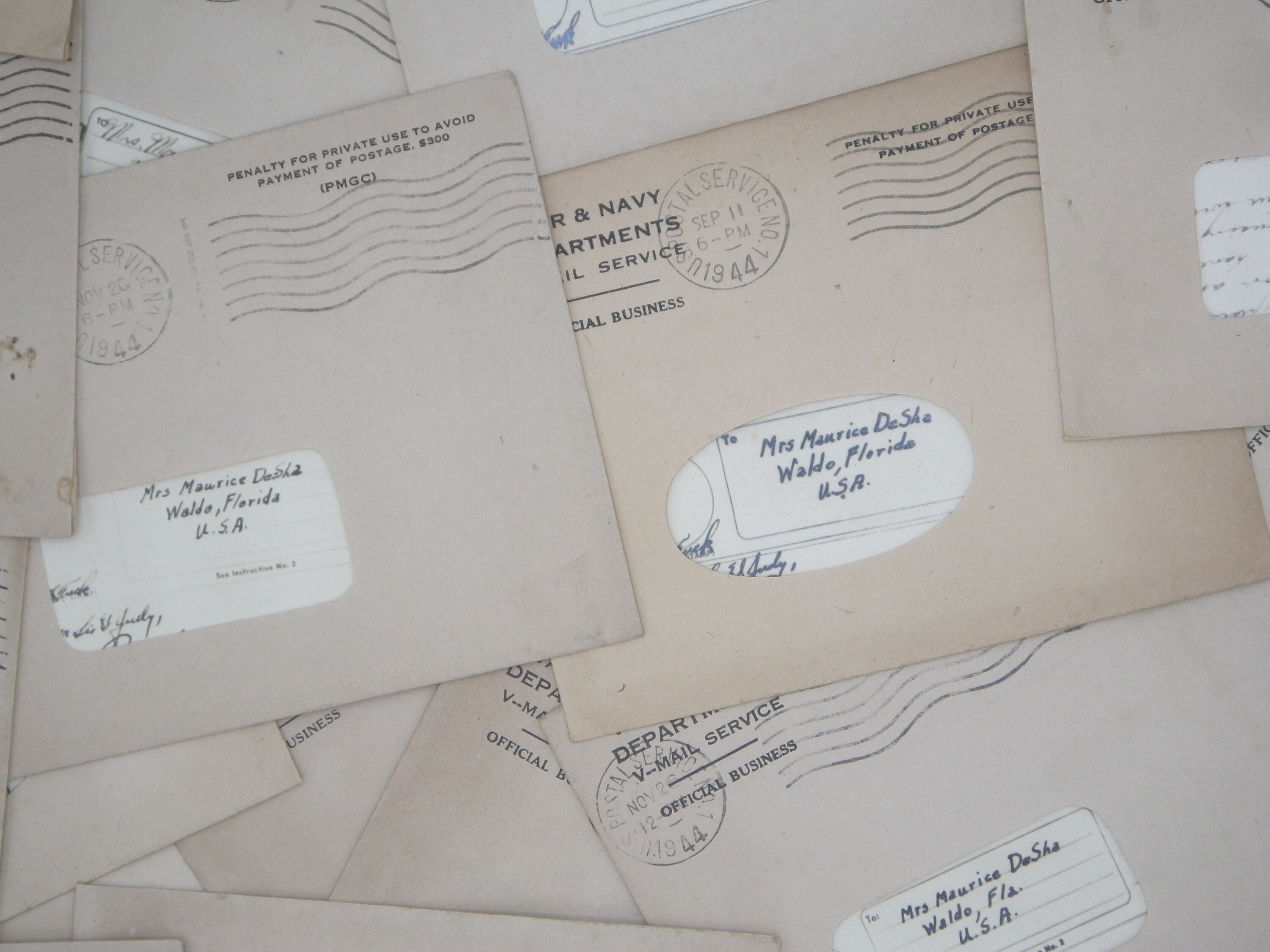 WWII V-mail Letters Lot Bundle Military Army Soldier APO Covers Vmail ...