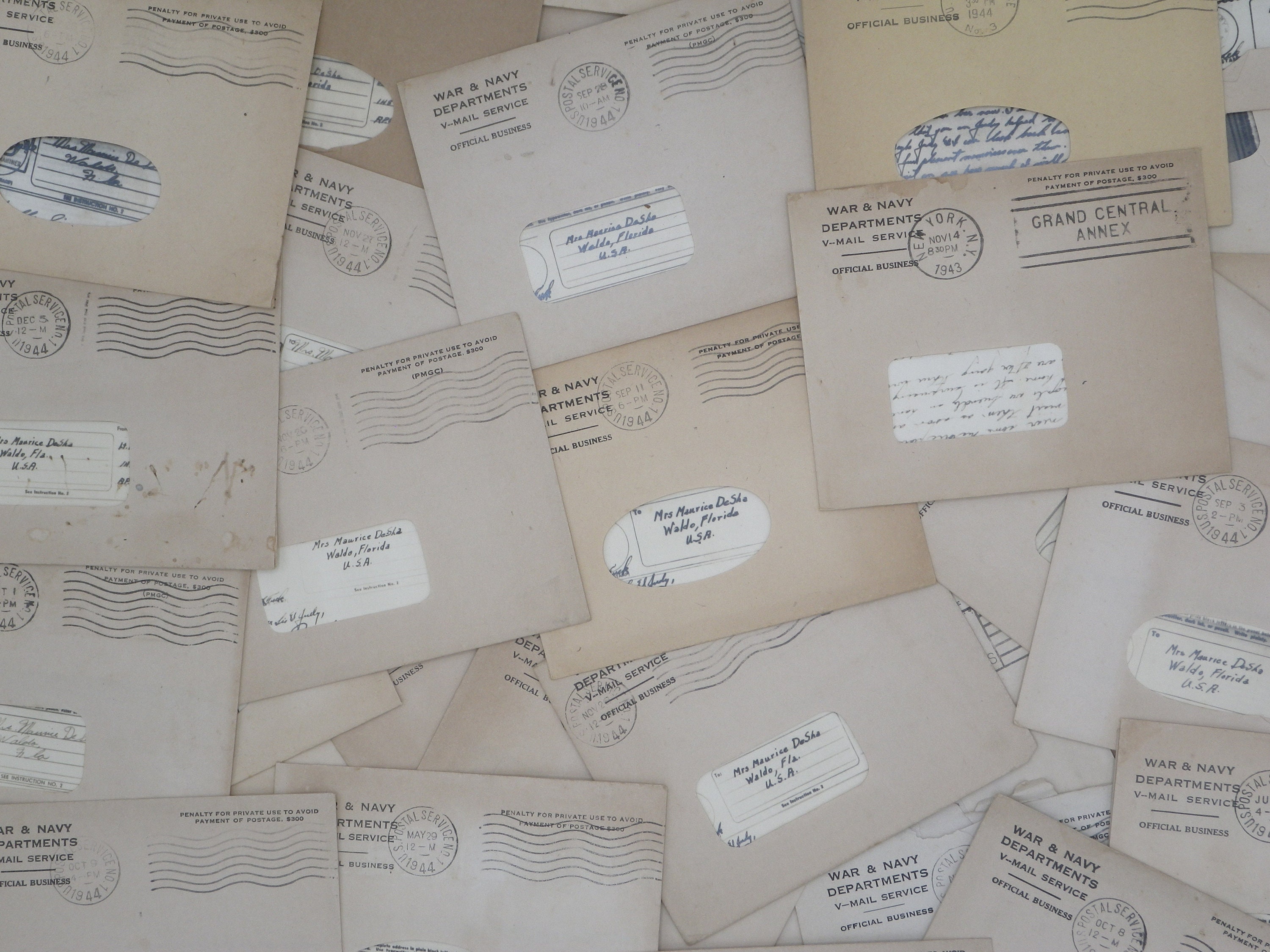 WWII V-mail Letters Lot Bundle Military Army Soldier APO Covers Vmail ...