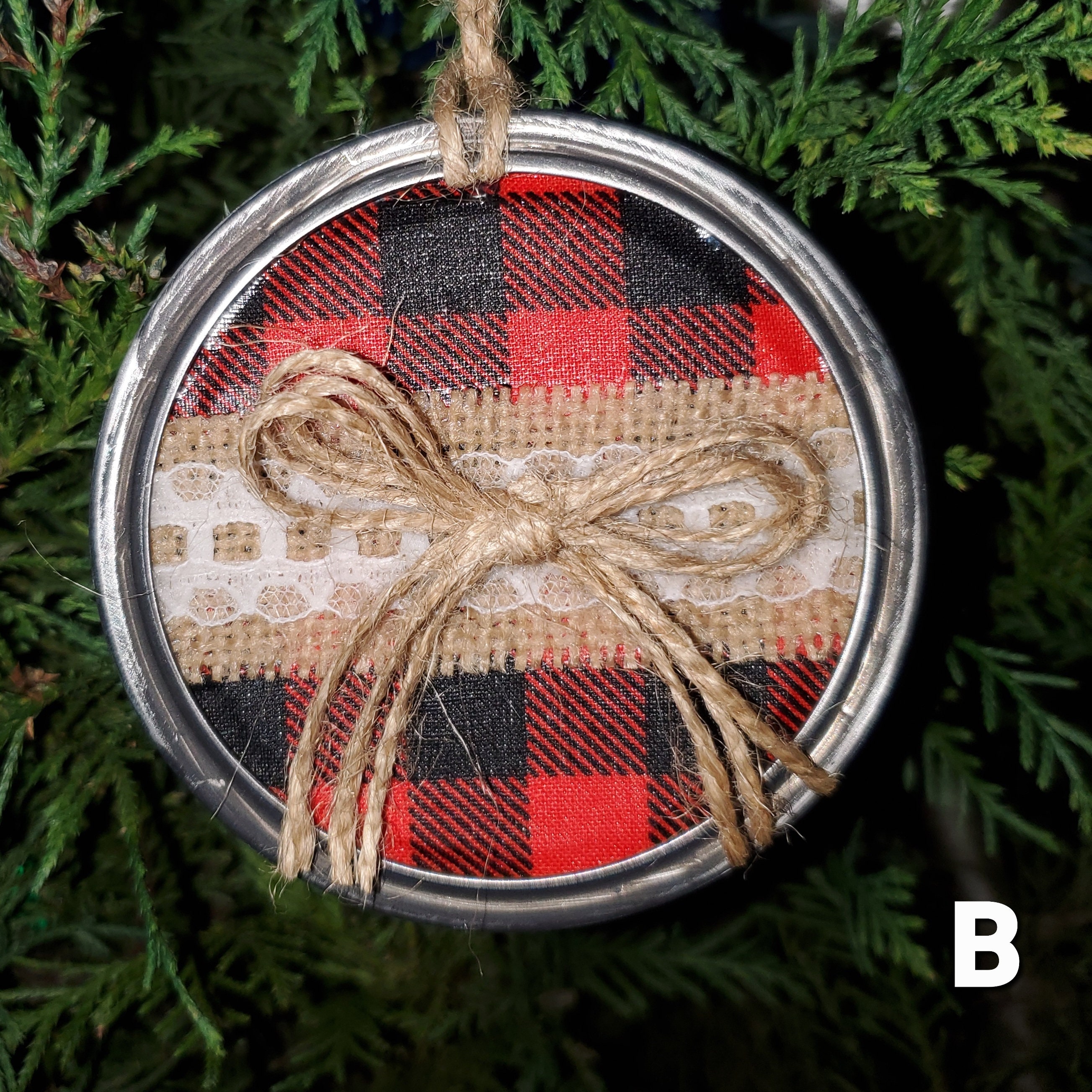 One (1) Farmhouse Vintage Looking Christmas Tree Ornament Mason Jar ...